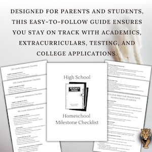 Homeschool High School Milestone Checklist: College Prep (PDF) - Etsy