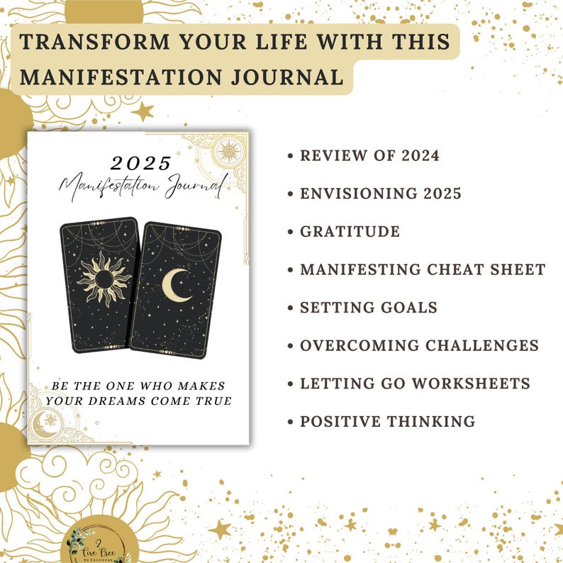 2025 Manifestation Journal: Vision Board Workbook (PDF) - Etsy