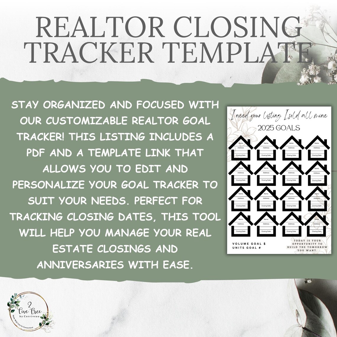 Realtor Closing Tracker Template: Real Estate Goal Chart (PDF) - Etsy