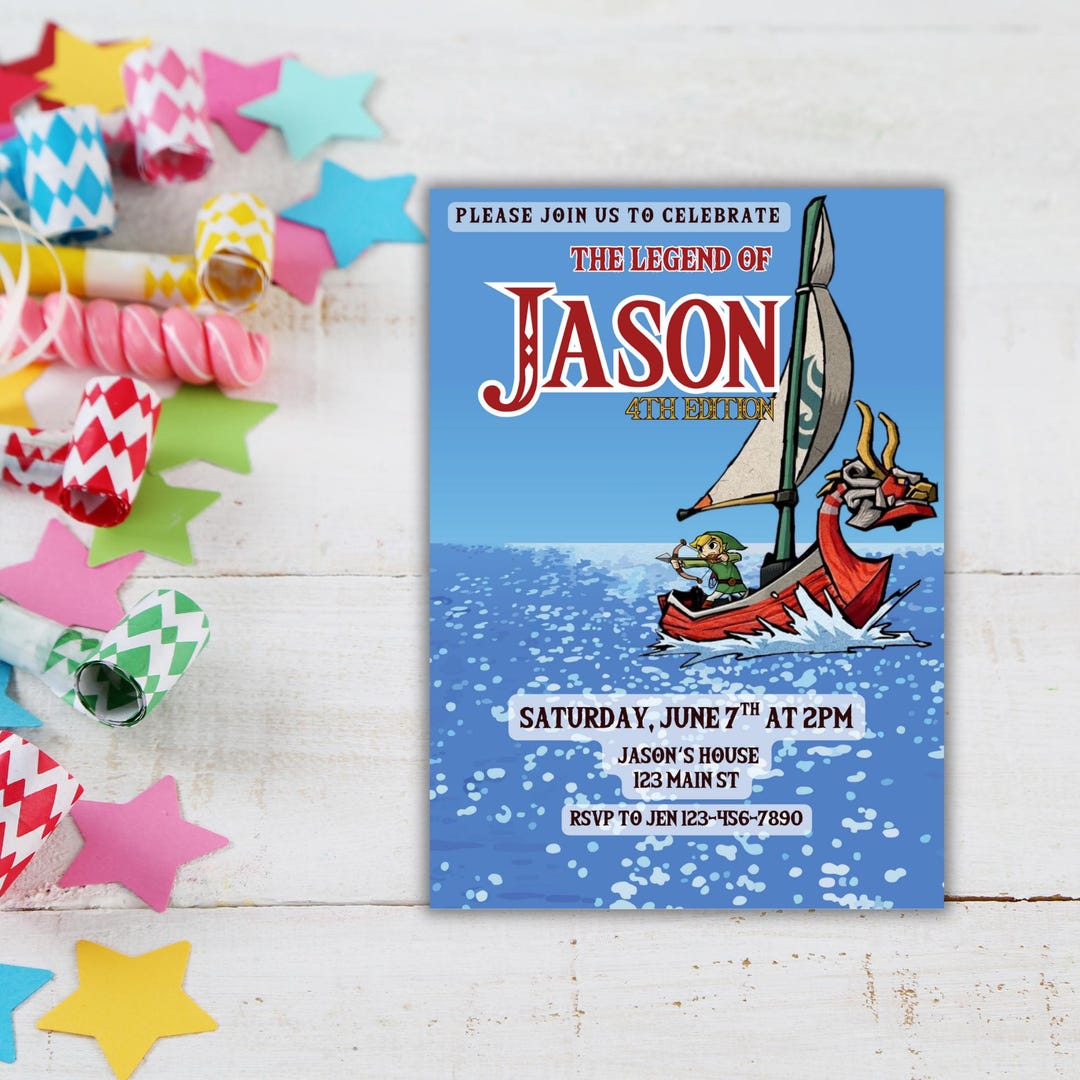 Legend of Zelda Birthday Invitation: Editable Video Game Party (canva ...
