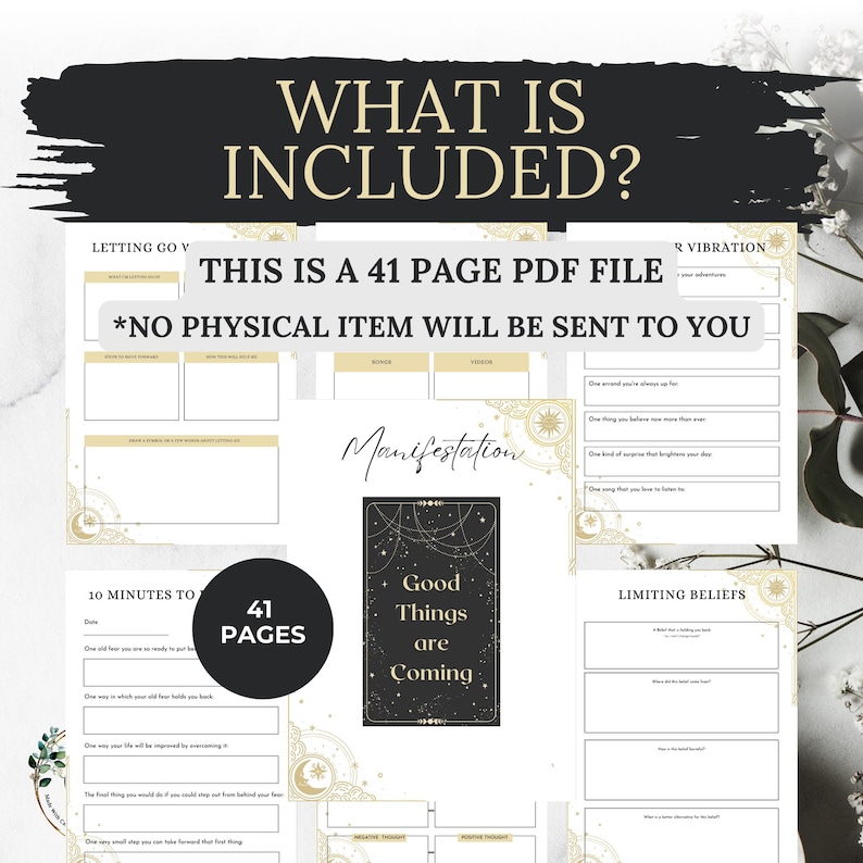 2025 Manifestation Journal: Vision Board Workbook (PDF) - Etsy