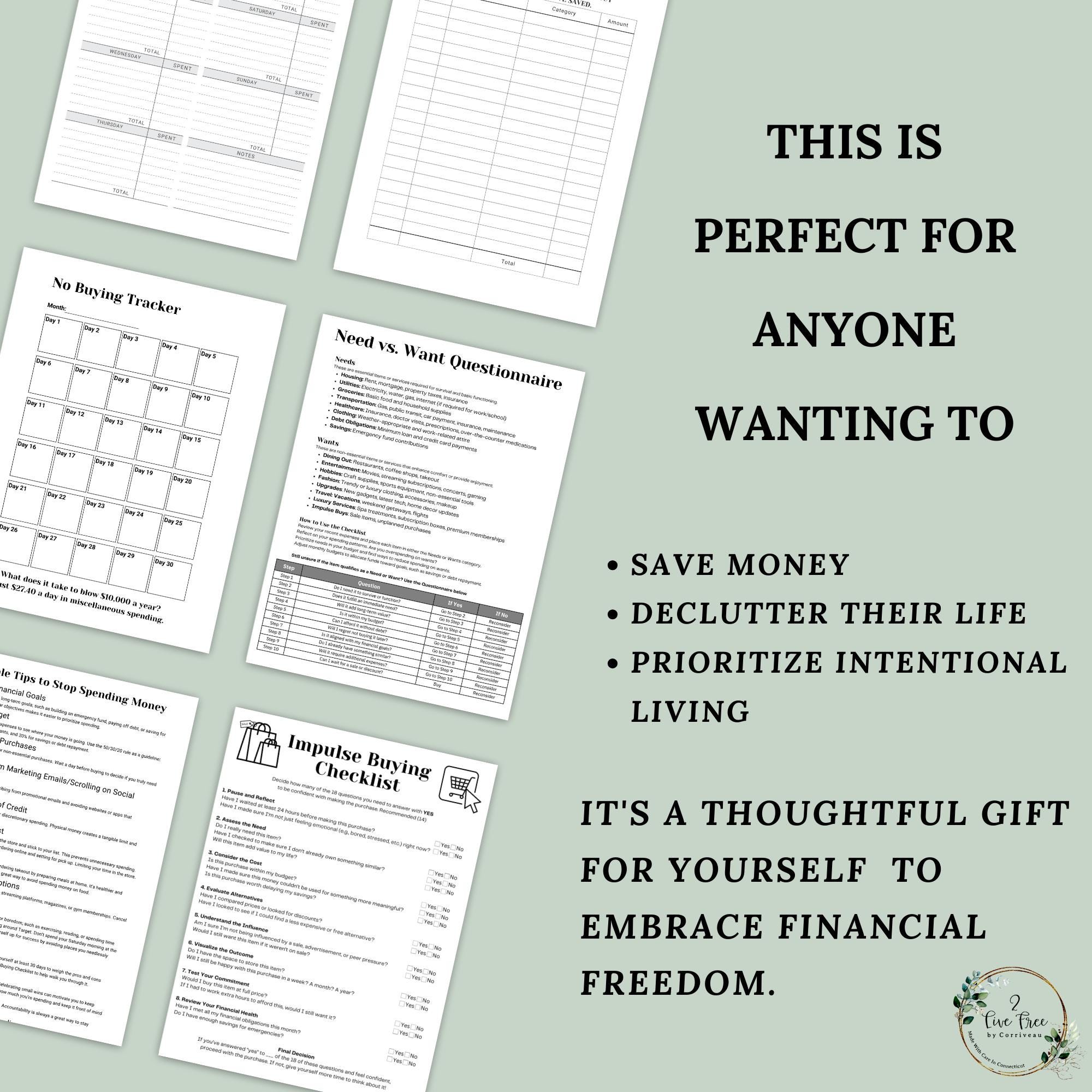 No-buy Challenge Printable Bundle: Savings Tracker (PDF Download) - Etsy