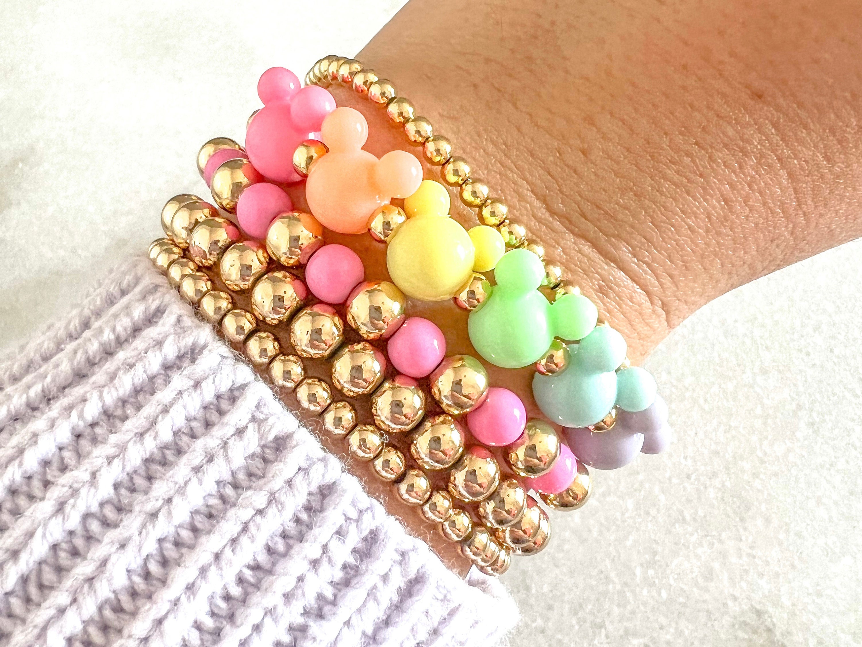 Pastel Rainbow Mickey Mouse Bracelet Mickey Bracelet Girls - Etsy