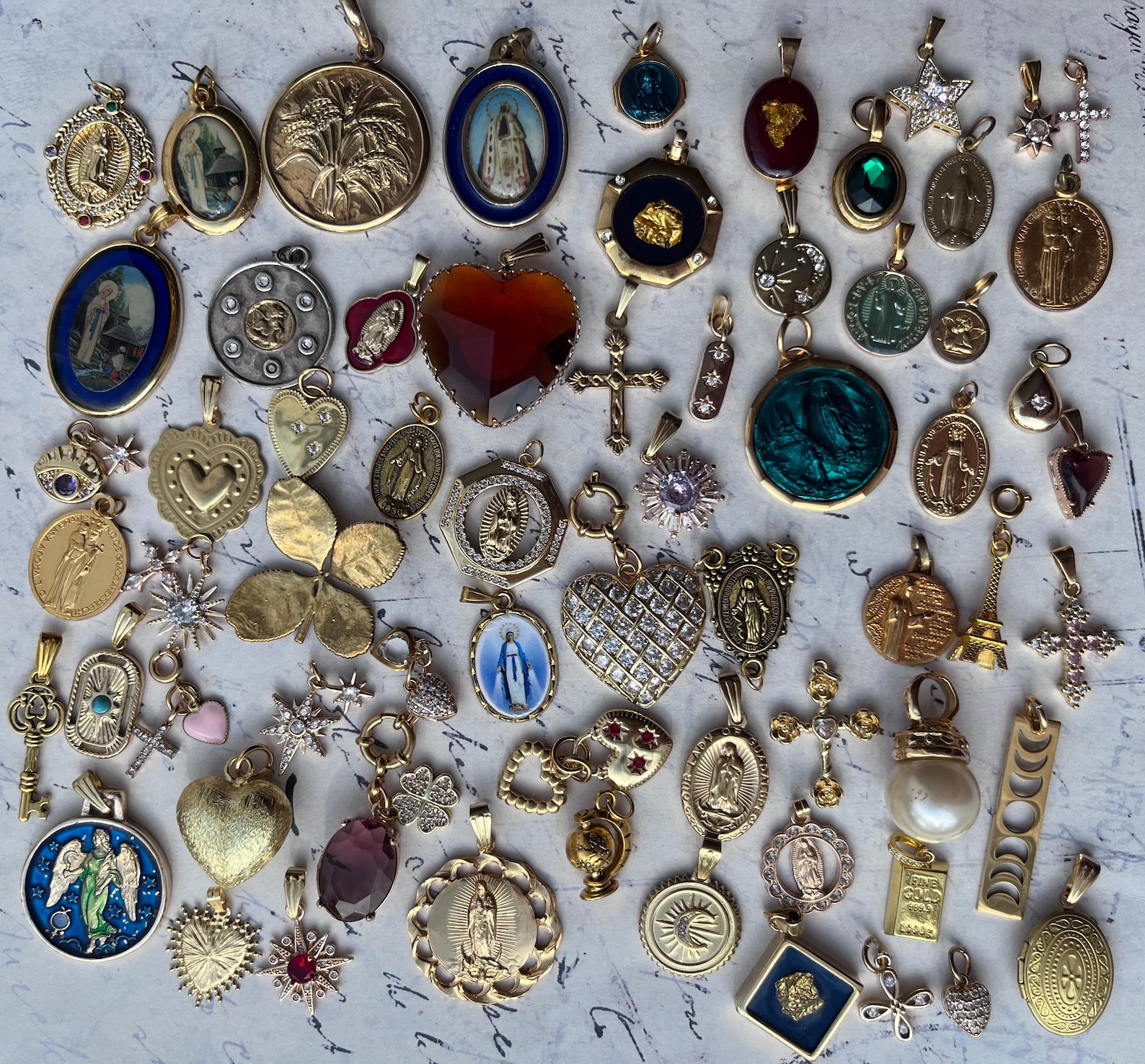 Lovely Vintage 18k Stylish Golden Charms Goldfilled and Stainless Steel ...