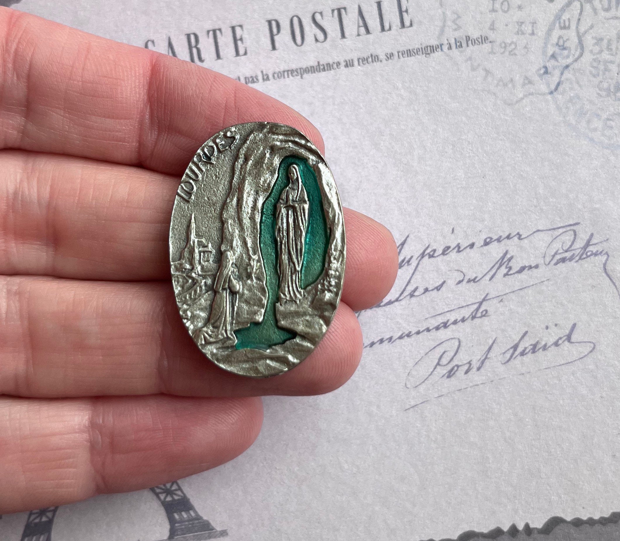 Vintage Lourdes Magnet Virgin Mary Holy Mary 1950s Emaille - Etsy