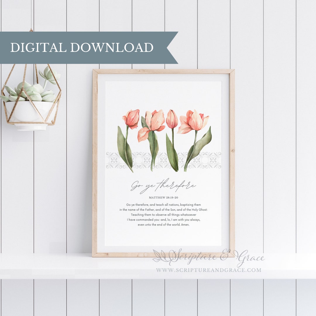 Matthew 28:19-20 KJV Printable Bible Verse Art | Christian Home ...