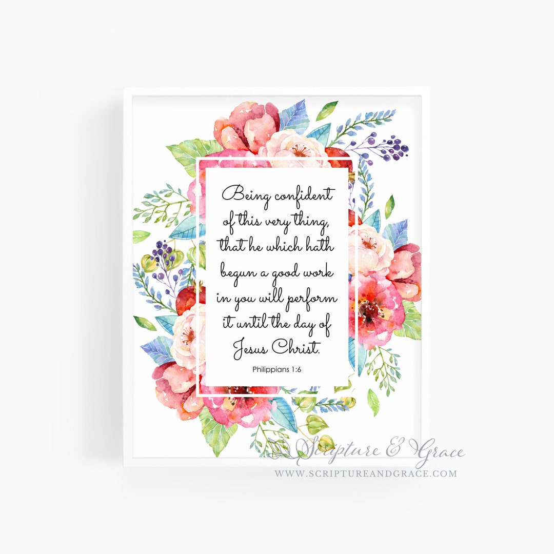 Philippians 1:6 | Printed Wall Art, 8x10 Inches | Bible Scripture ...