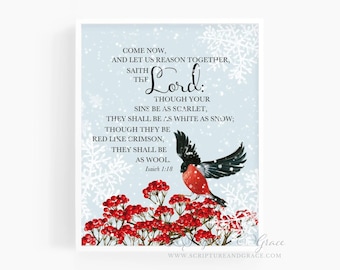 Winter Snow Bible Verse Art - Etsy