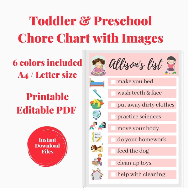 Printable Get Ready Chart Etsy