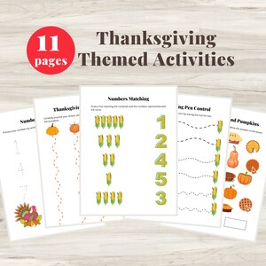 Thanksgiving Pre-writing Lines and Numbers Tracing, Handwriting ...
