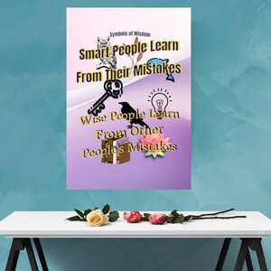 Inspirational Wall Decor Poster With Motivational Quote About Wisdom ...