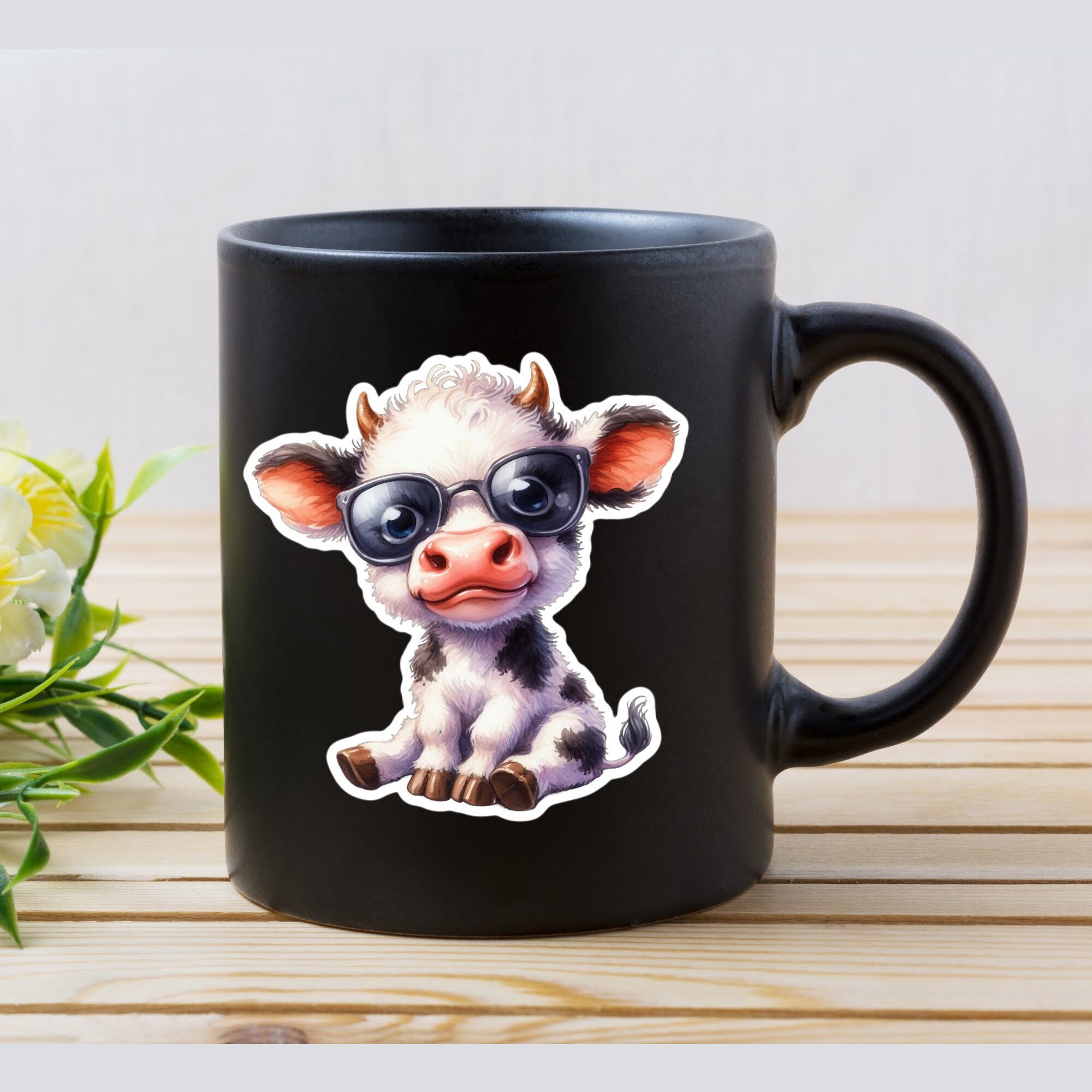 Funny Cow Sticker, Laughing Cow Sticker, Adorable and Funny Vinyl Decal ...