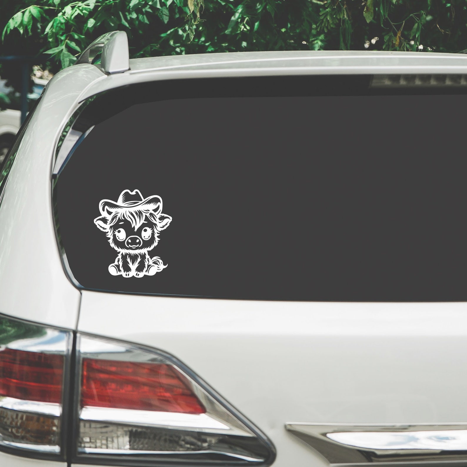 Funny Highland Cow Decal, Vinyl Decal for Car Window, Vinyl Cow Bumper ...