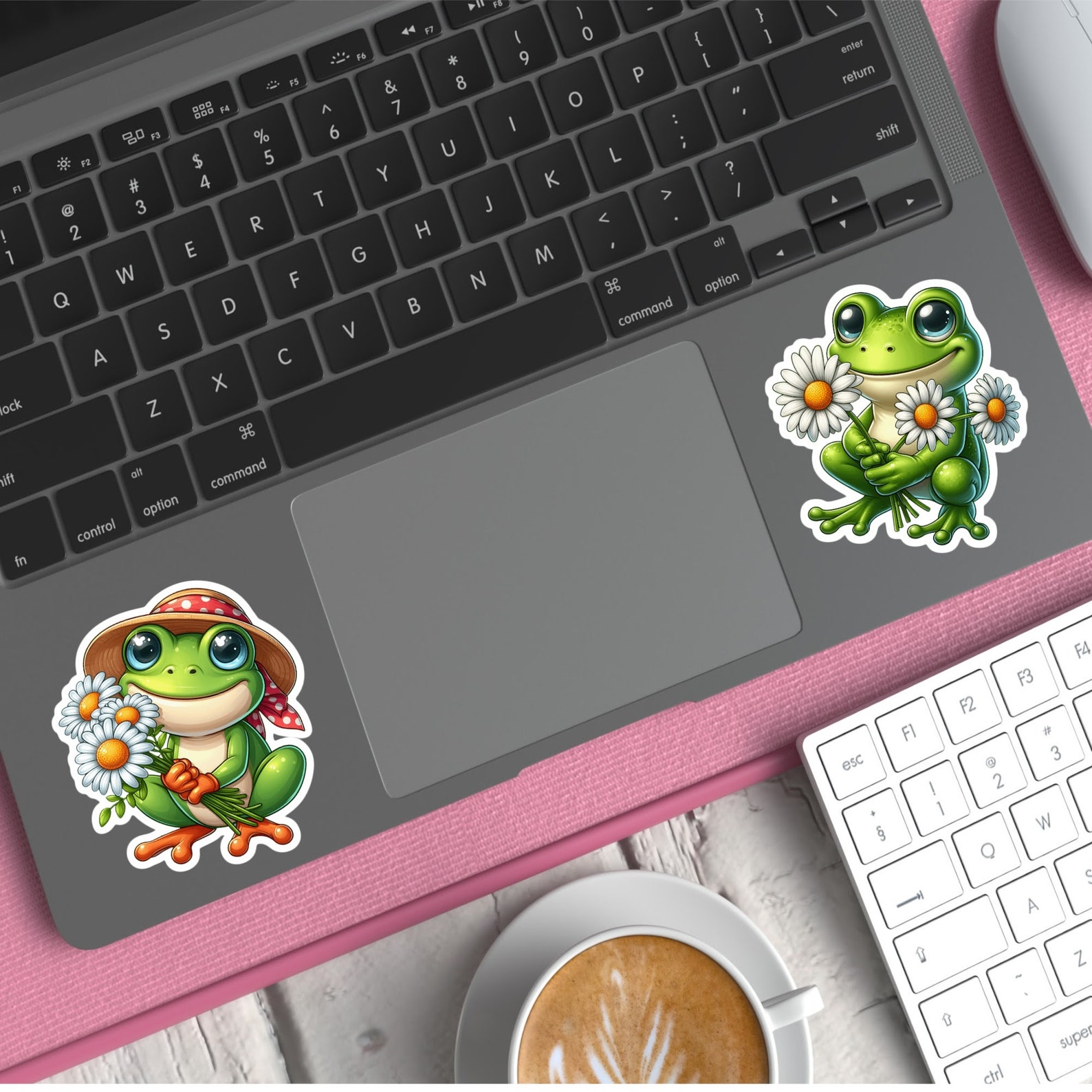 Cute Frog With Daisy Vinyl Sticker, Nature Lover Gift, 3' Frog Sticker ...