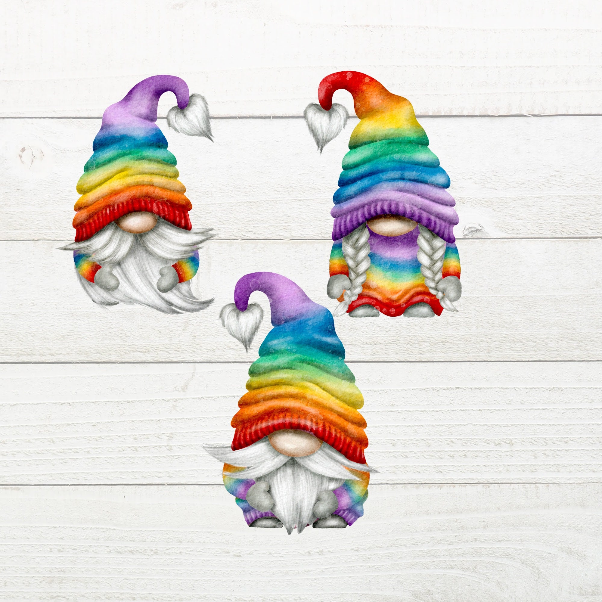 Gnome Sticker Sheet, Cute Gnome Stickers, Vinyl Gnome Stickers, Rainbow ...