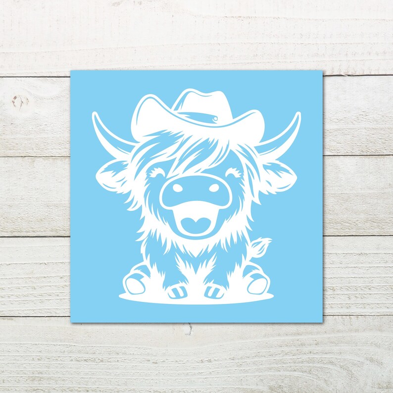 Funny Highland Cow Decal, Vinyl Decal for Car Window, Vinyl Cow Bumper ...