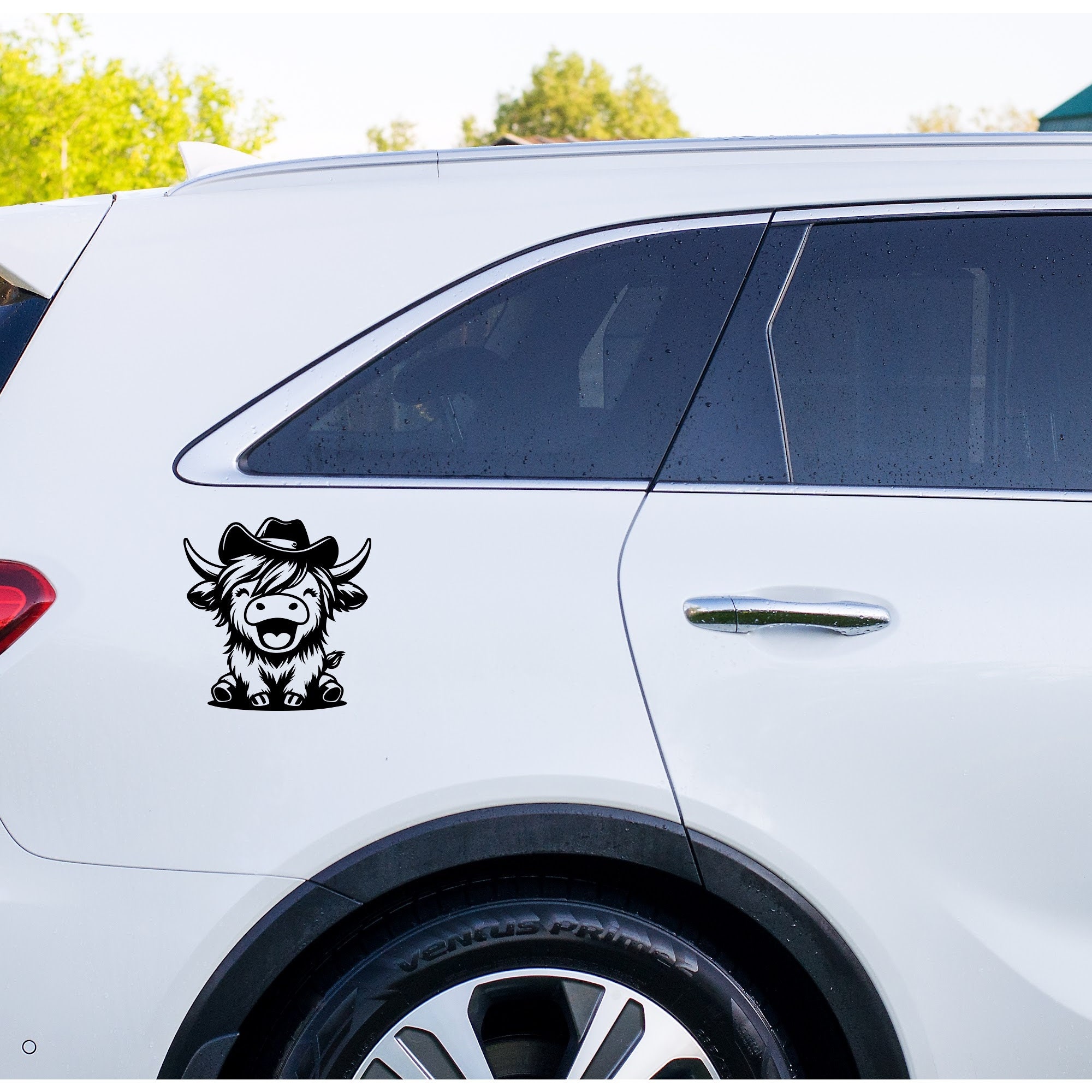 Funny Highland Cow Decal, Vinyl Decal for Car Window, Vinyl Cow Bumper ...