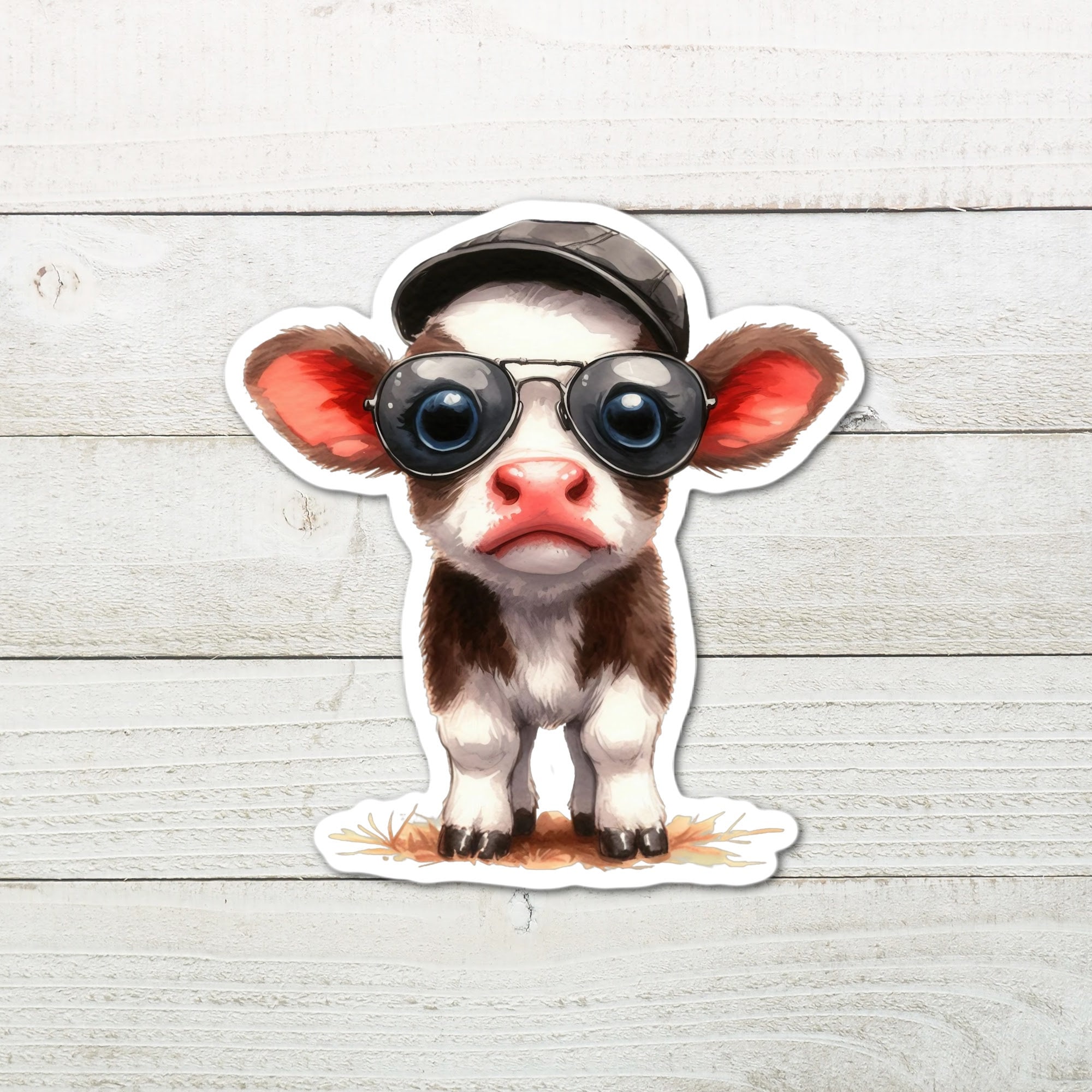 Funny Cow Sticker, Laughing Cow Sticker, Adorable and Funny Vinyl Decal ...