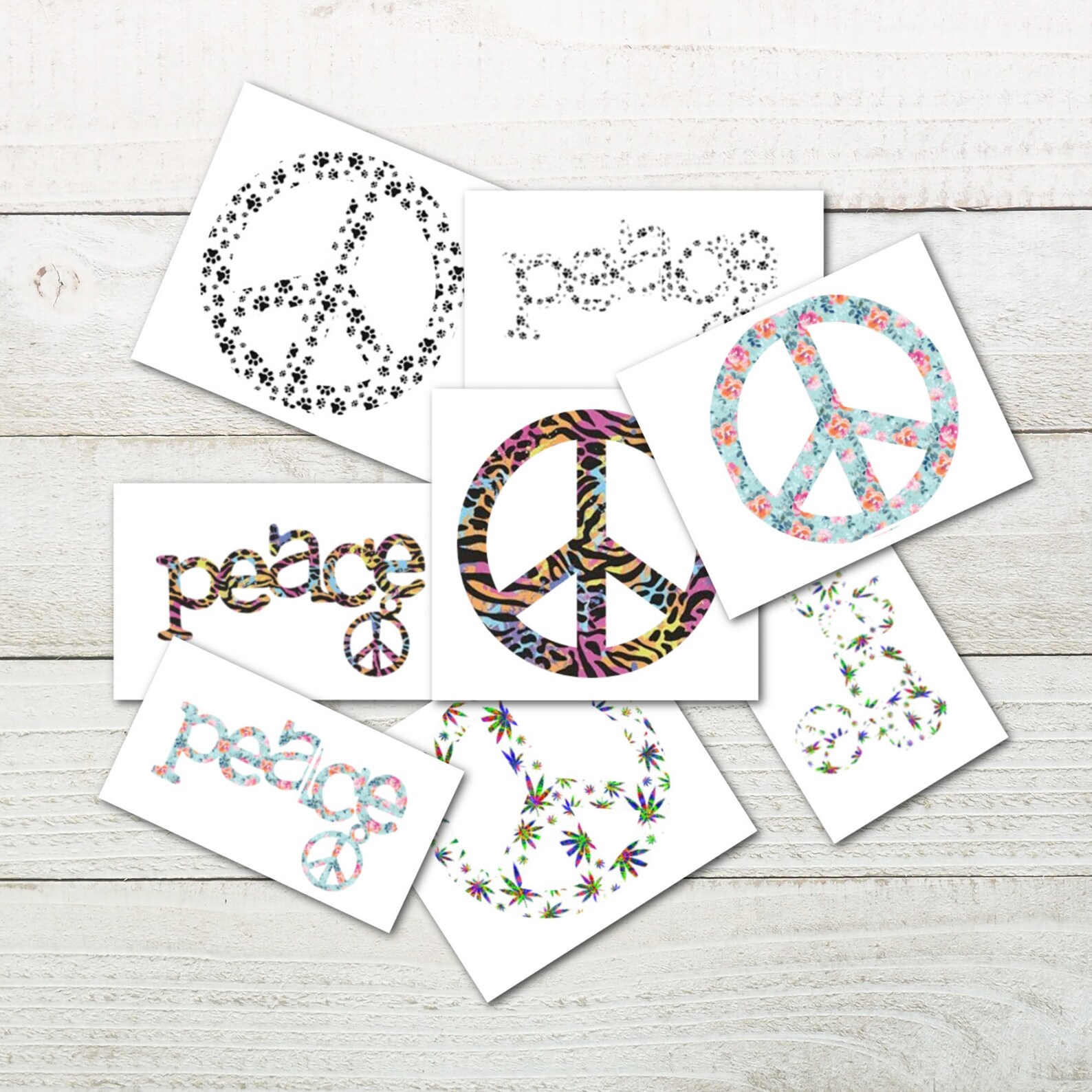 Round Peace Vinyl Decal, Written Peace Sign Sticker, Peace Symbol, - Etsy