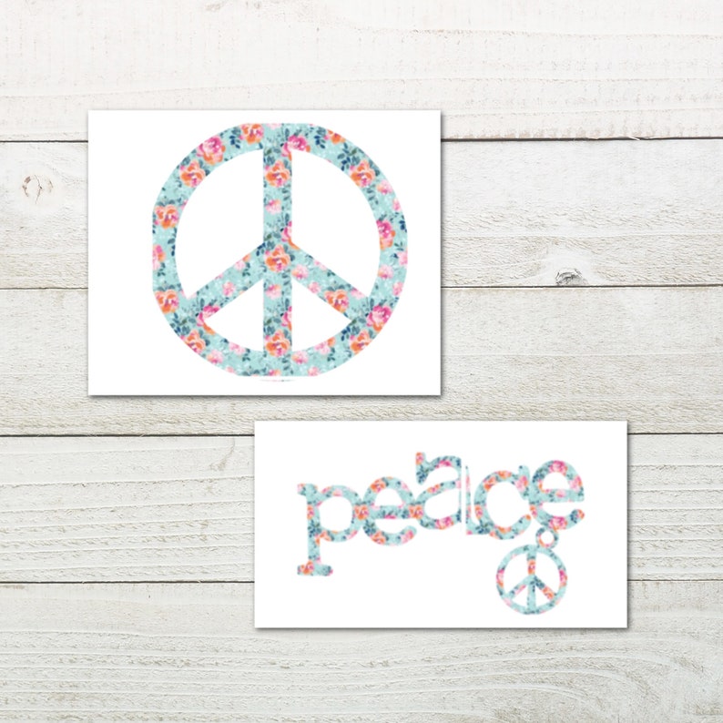 Round Peace Vinyl Decal, Written Peace Sign Sticker, Peace Symbol, - Etsy