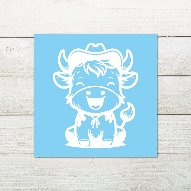 Funny Highland Cow Decal, Vinyl Decal for Car Window, Vinyl Cow Bumper ...