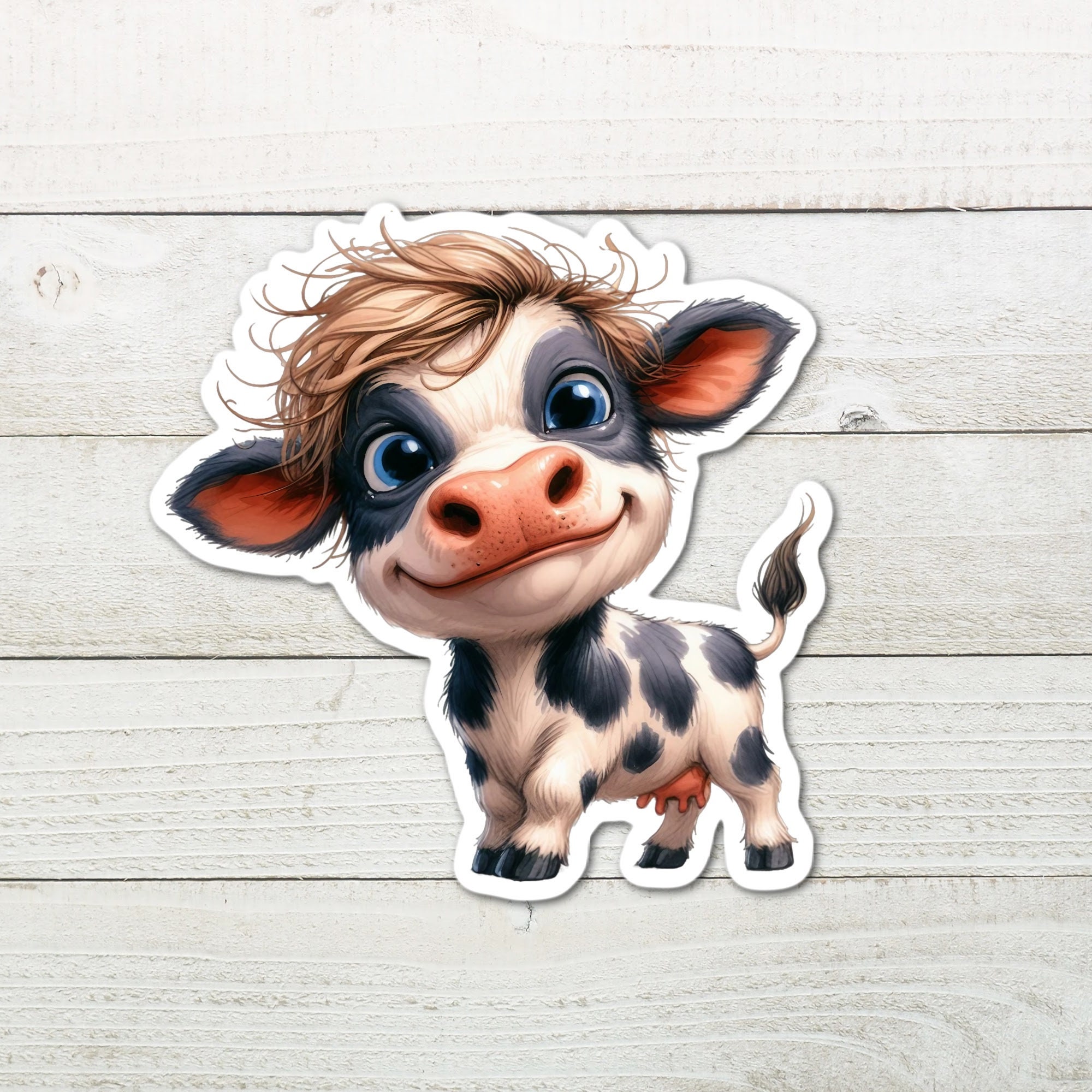 Funny Cow Sticker, Laughing Cow Sticker, Adorable and Funny Vinyl Decal ...