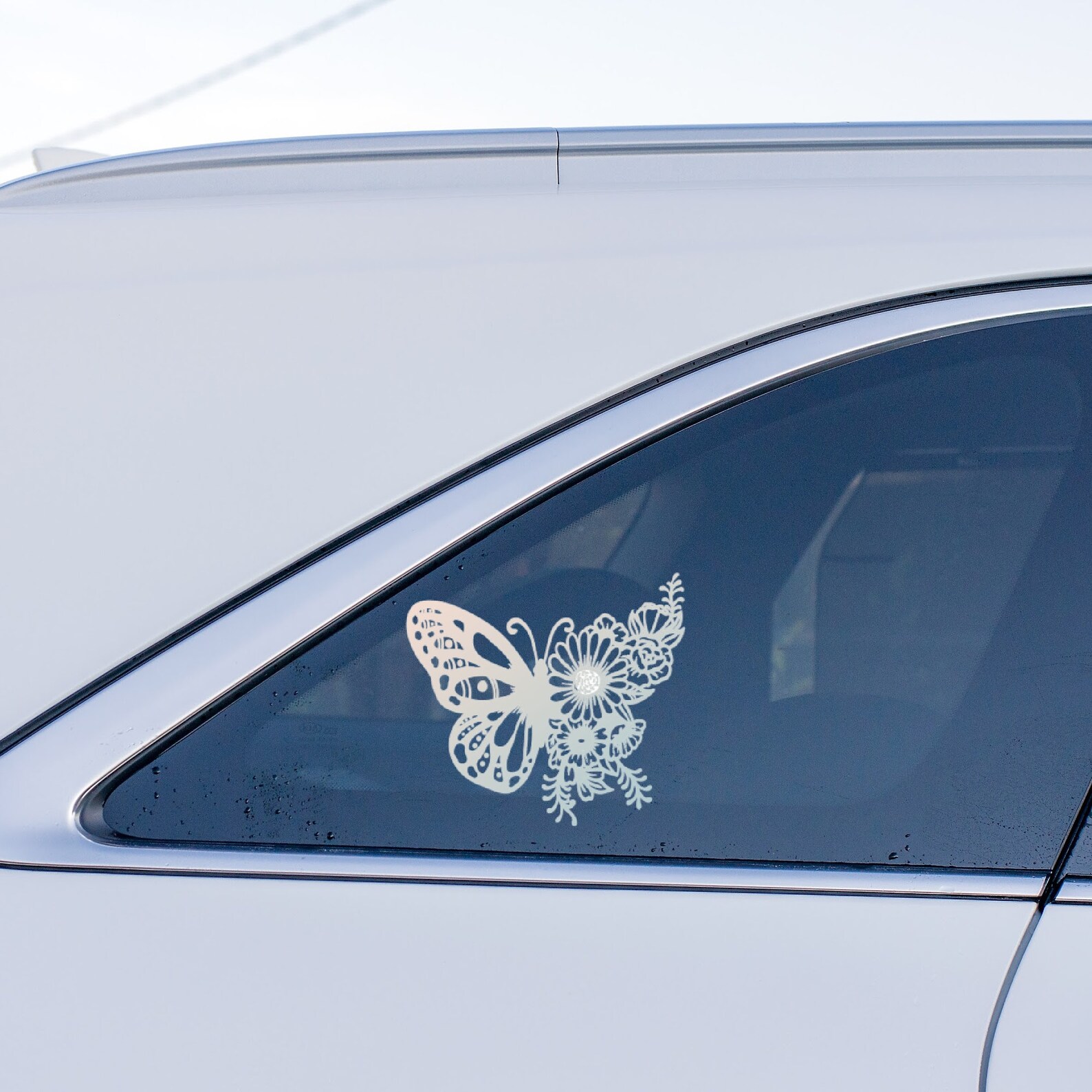 Butterfly With Flower Vinyl Decal Butterfly Car Decal - Etsy