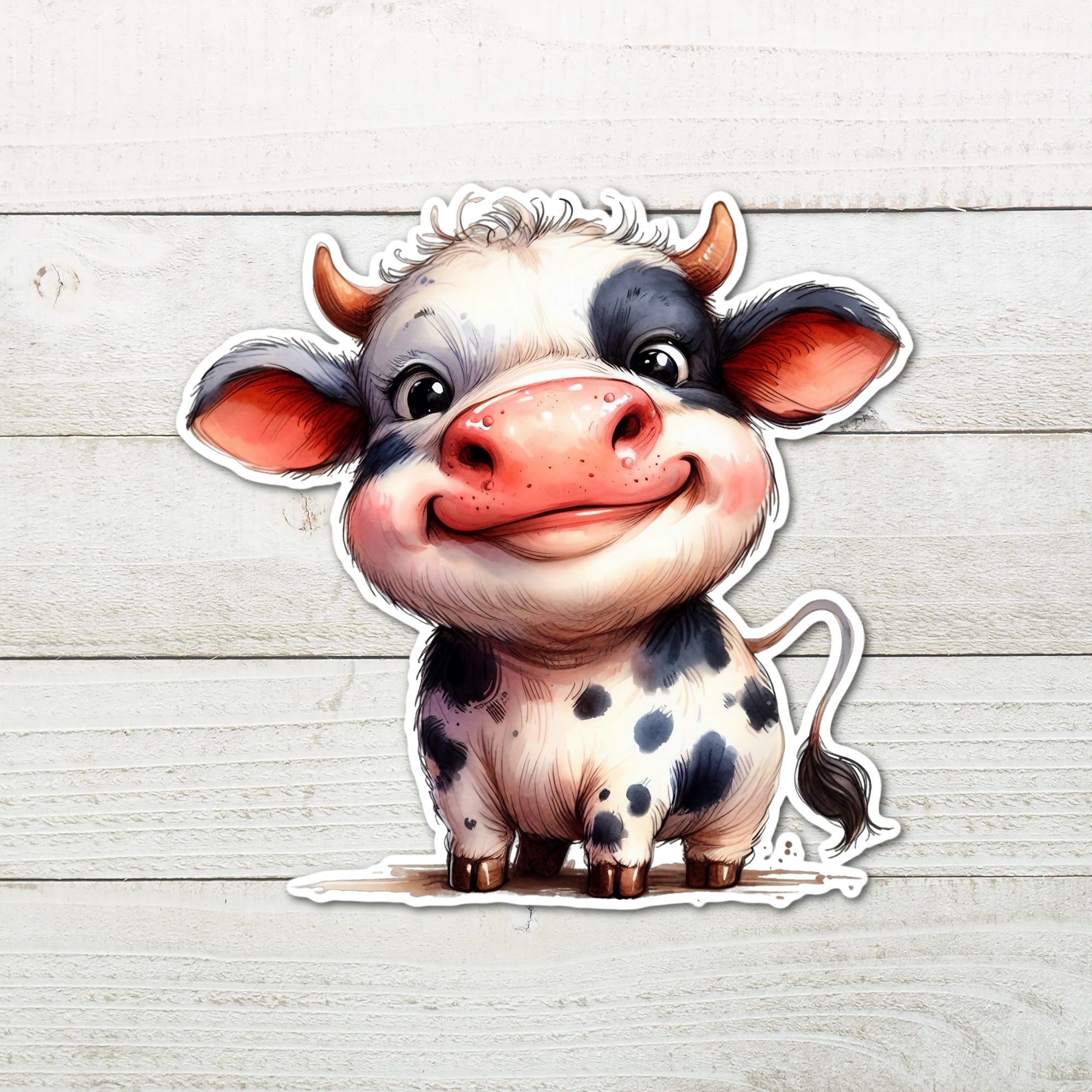 Funny Cow Sticker, Laughing Cow Sticker, Adorable and Funny Vinyl Decal ...