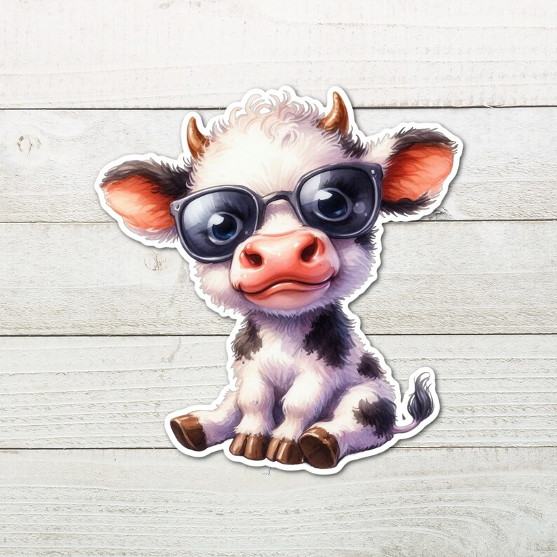 Funny Cow Sticker, Laughing Cow Sticker, Adorable and Funny Vinyl Decal ...