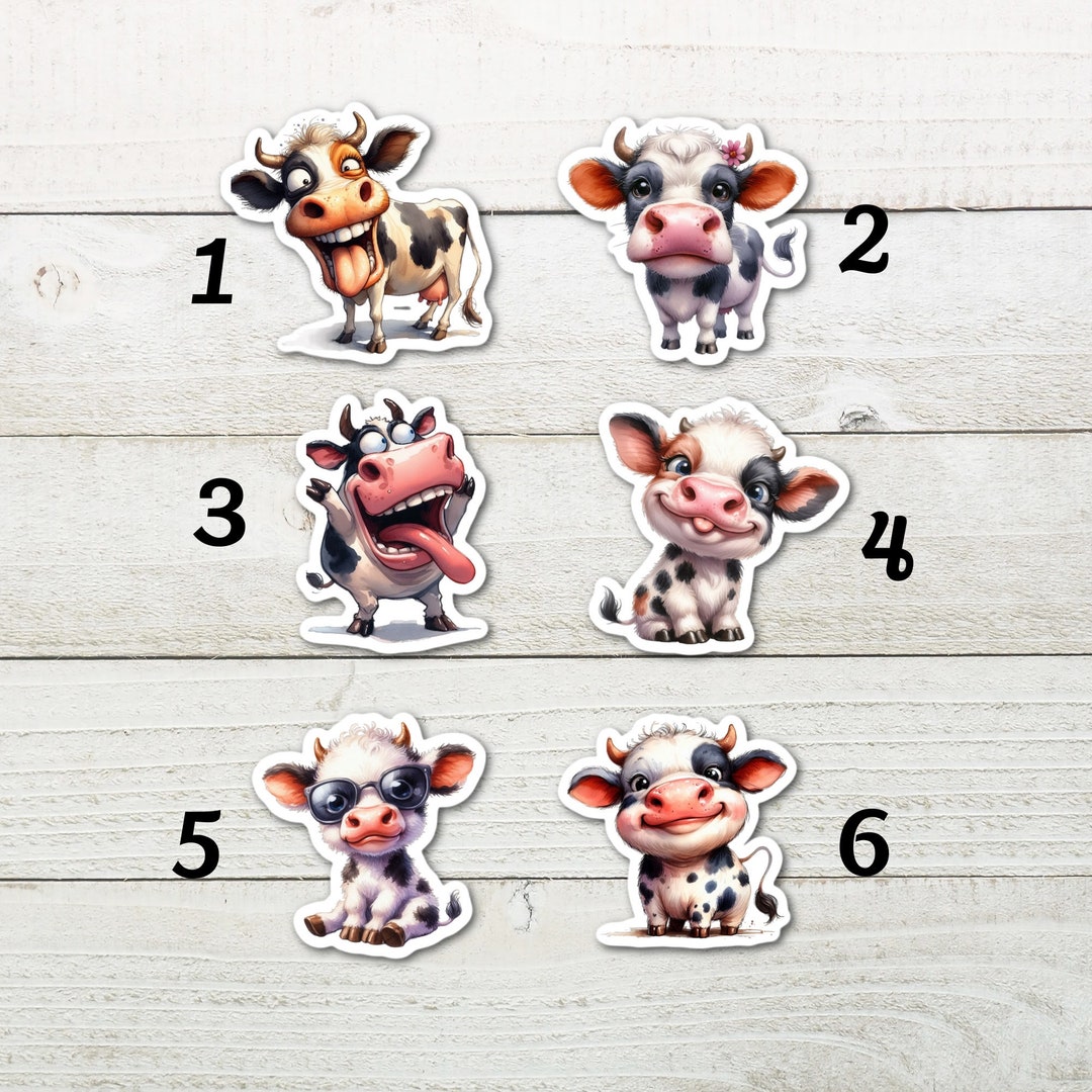 Funny Cow Sticker, Laughing Cow Sticker, Adorable and Funny Vinyl Decal ...