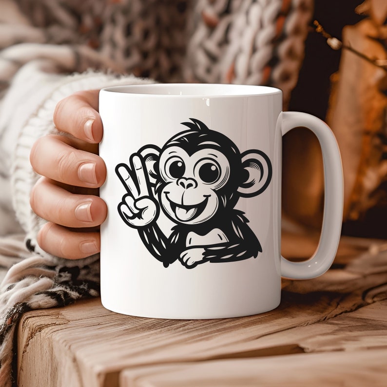 Playful Vinyl Monkey Car Decal, Cute and Adorable Window Sticker, Vinyl ...