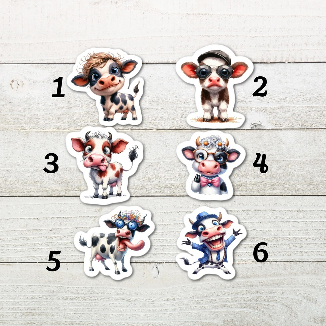 Funny Cow Sticker, Laughing Cow Sticker, Adorable and Funny Vinyl Decal ...