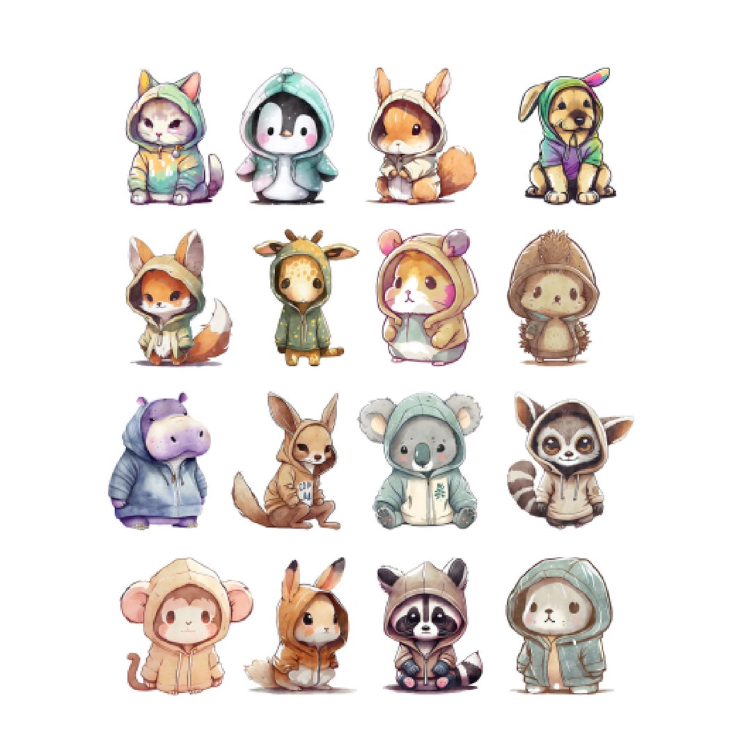 Animal Sticker Sheet, Cute Animal Stickers, Vinyl Stickers, Funny ...