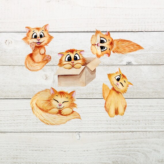 Cat Sticker Sheet Cute Cat Stickers Vinyl Cat Stickers - Etsy