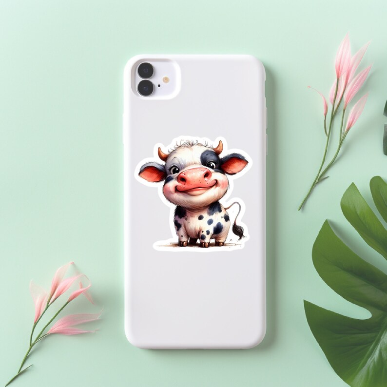 Funny Cow Sticker, Laughing Cow Sticker, Adorable and Funny Vinyl Decal ...