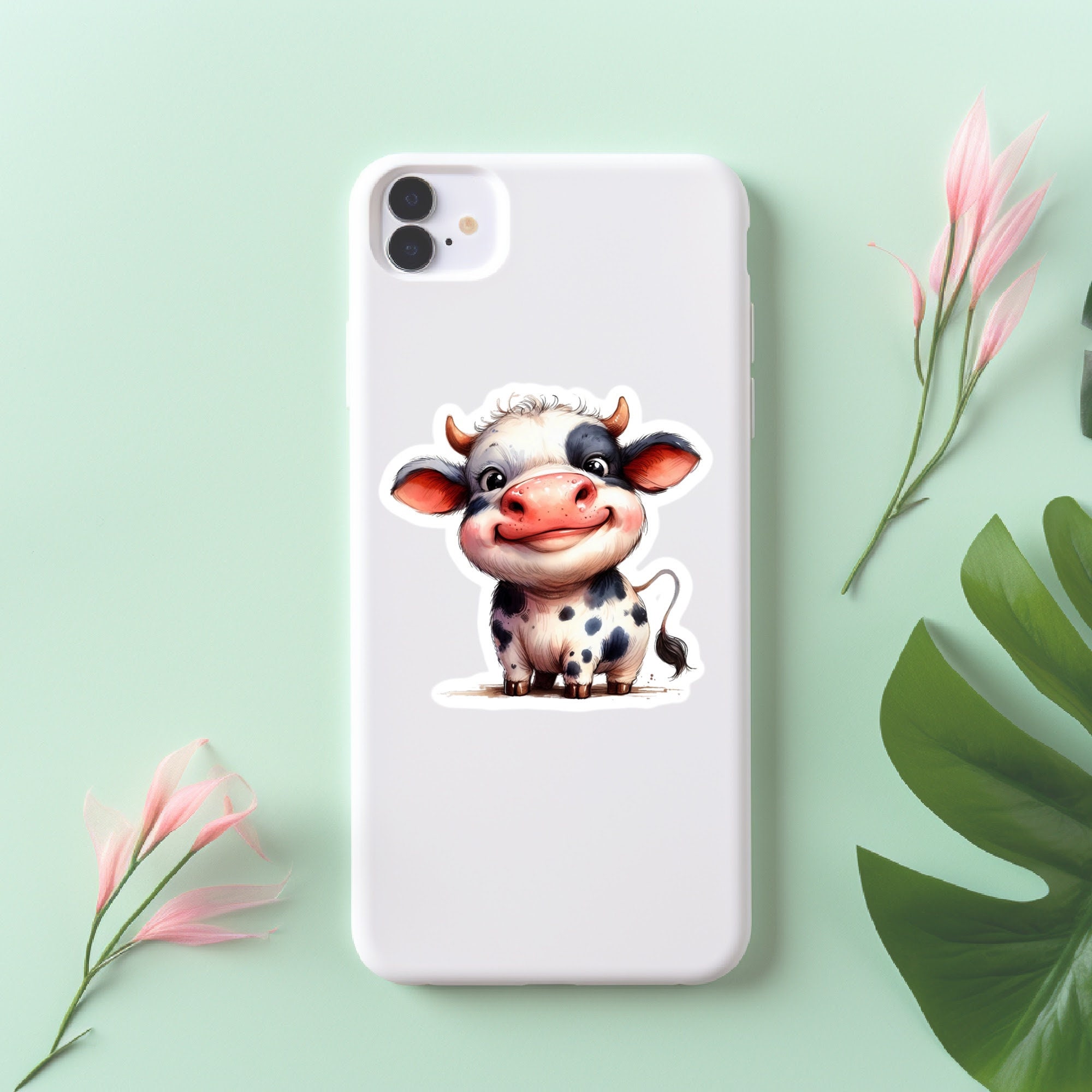 Funny Cow Sticker, Laughing Cow Sticker, Adorable and Funny Vinyl Decal ...