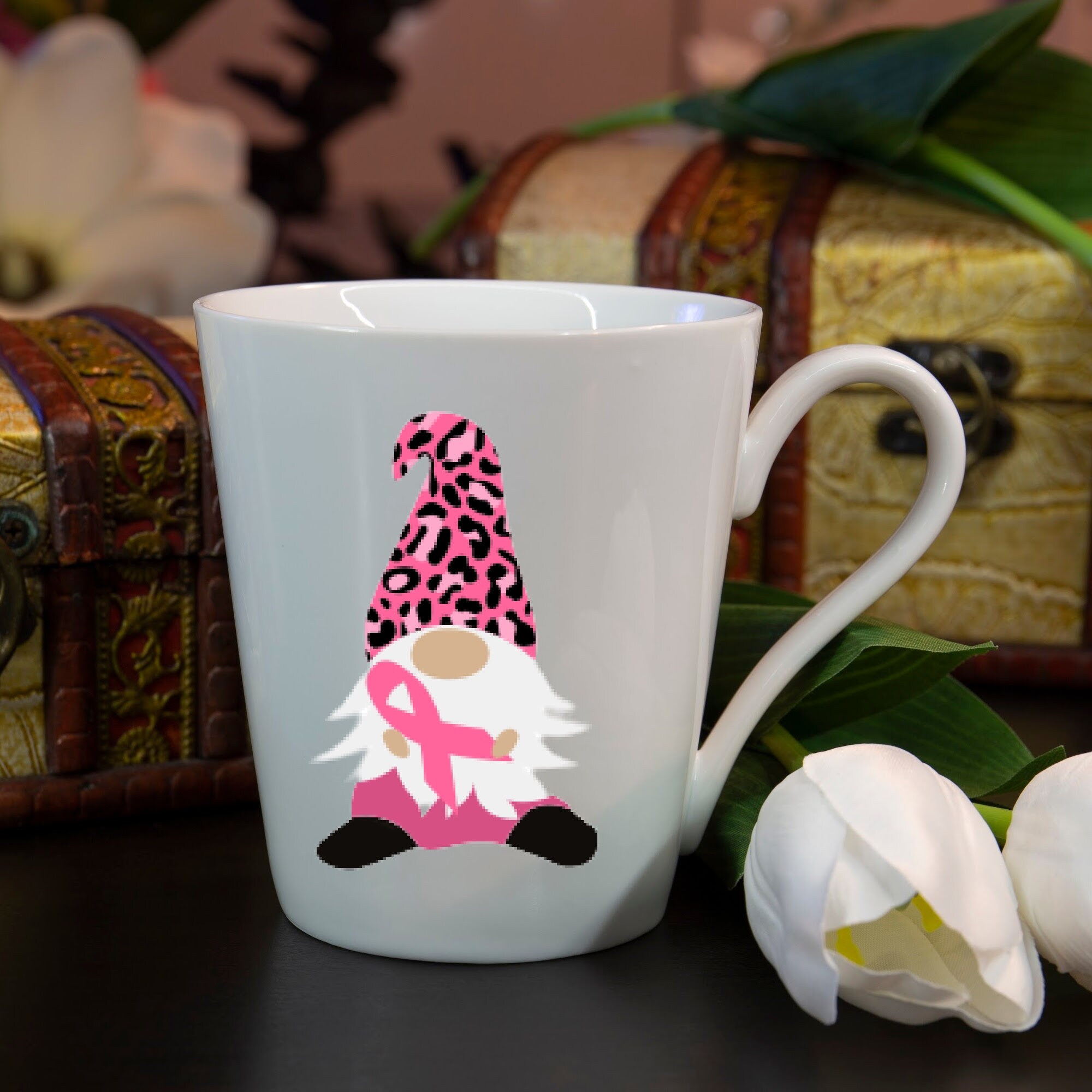 Breast Cancer Gnome Decal, Pink Gnome Sticker, Breast Cancer Awareness ...