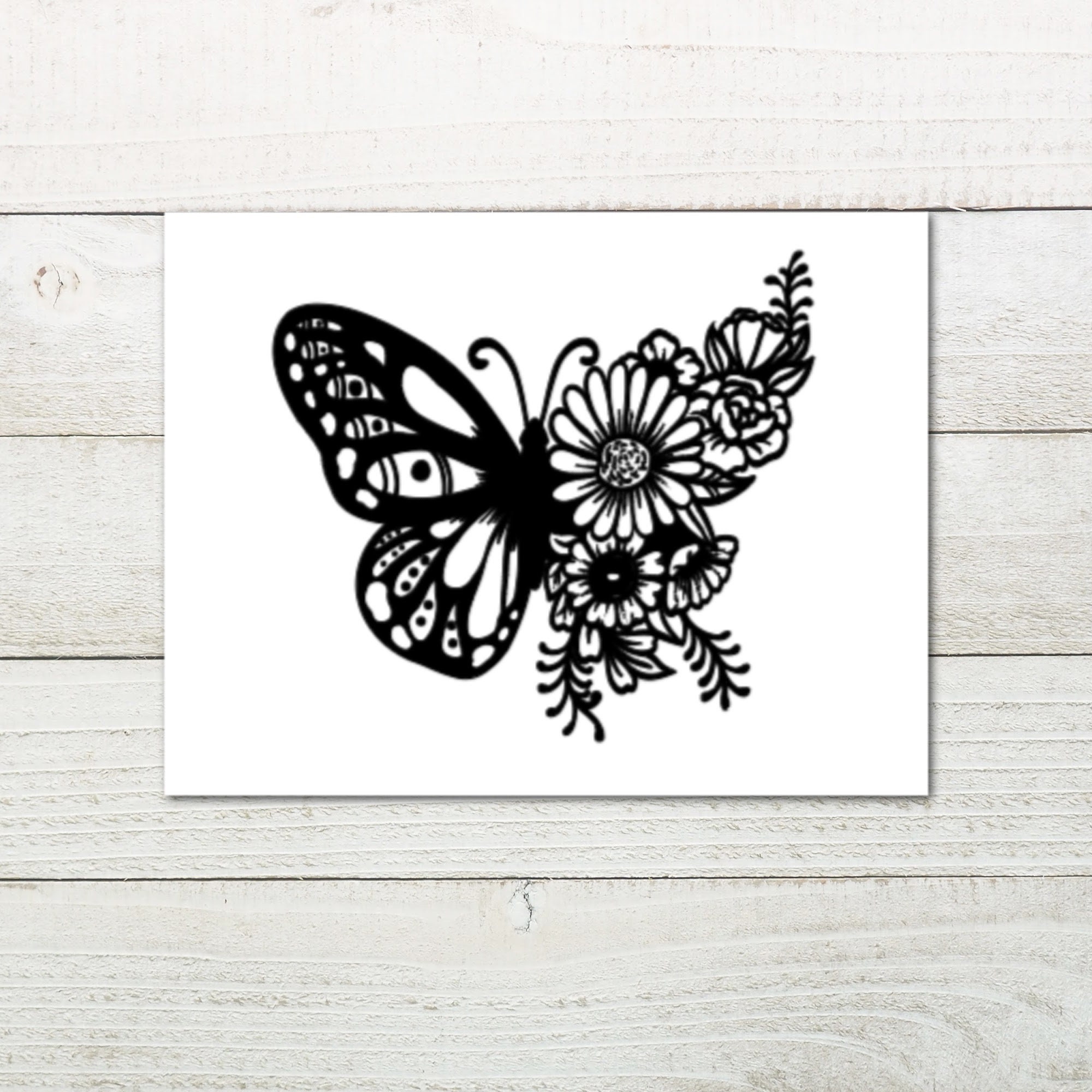 Butterfly With Flower Vinyl Decal, Butterfly Car Decal, - Etsy