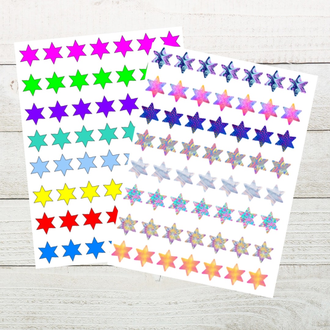 Star Sticker Sheet, Reward Stickers, Stickers for Children, Scrapbook ...