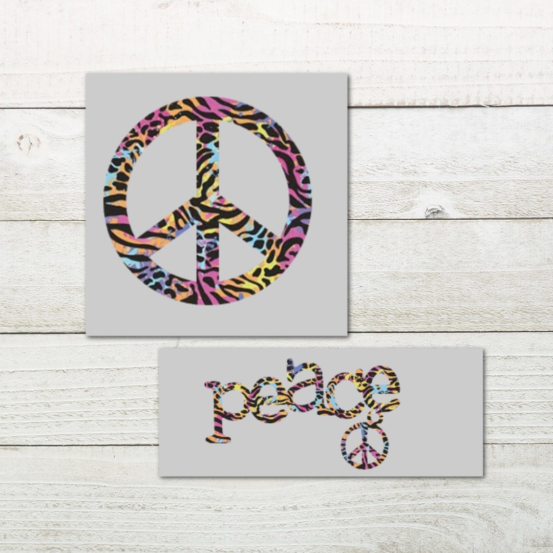 Round Peace Vinyl Decal, Written Peace Sign Sticker, Peace Symbol, - Etsy