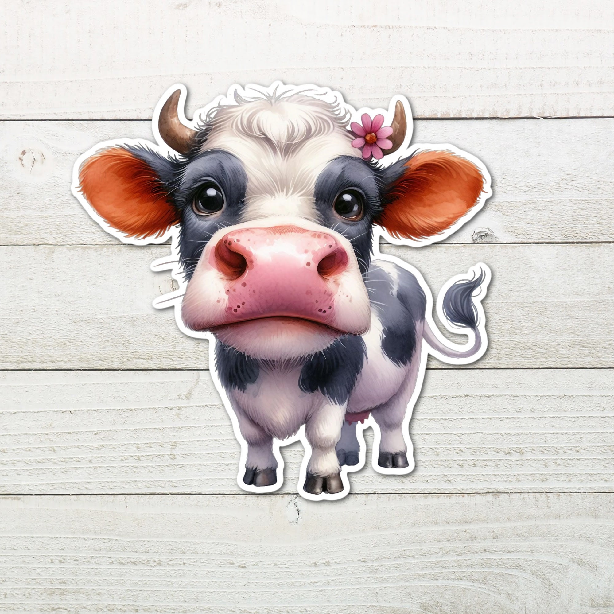 Funny Cow Sticker, Laughing Cow Sticker, Adorable and Funny Vinyl Decal ...