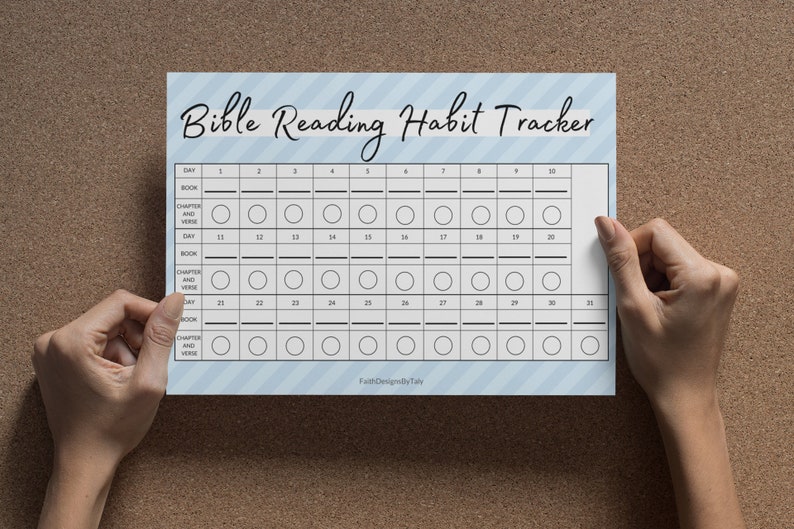 Printable Daily Bible Reading Habit Tracker A4 & A5 - Etsy