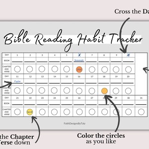 Printable Daily Bible Reading Habit Tracker A4 & A5 - Etsy