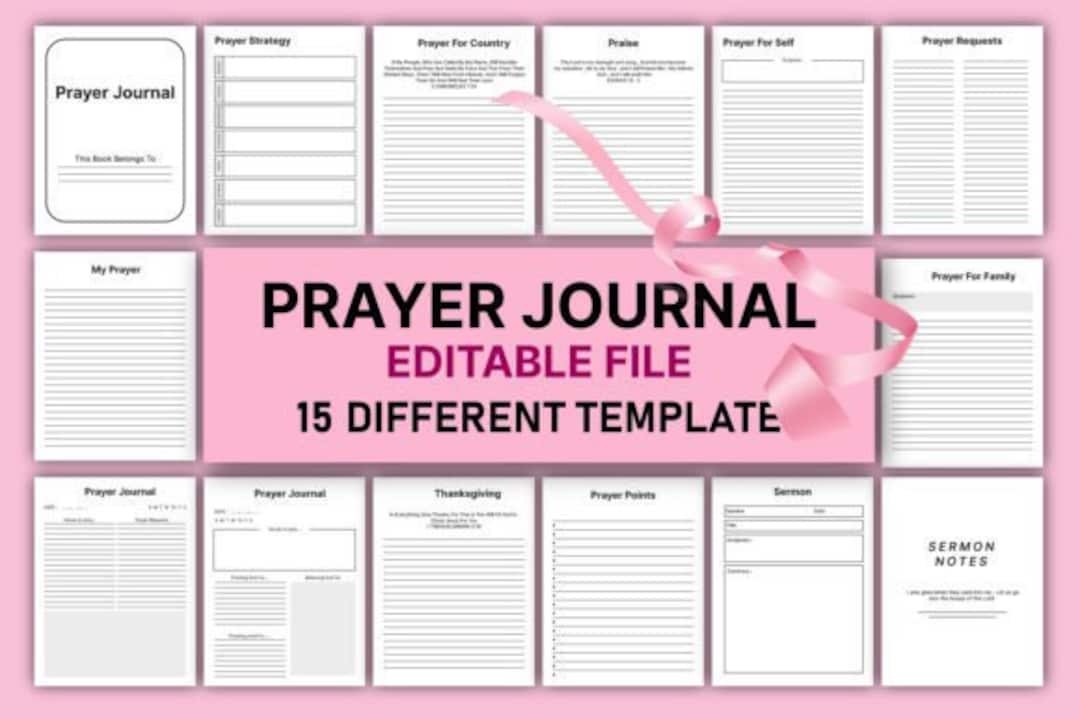 Daily Prayer Journal Printable Digital Christian Planner Faith Journal