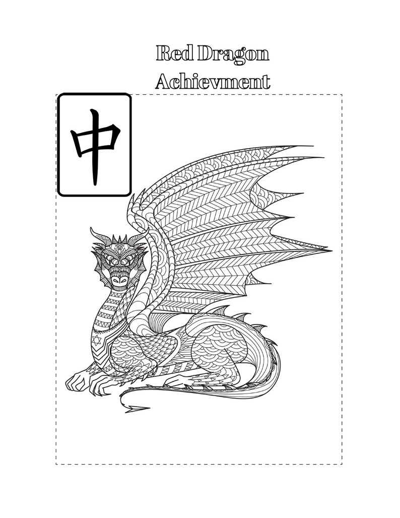 Mahjong Coloring Pages Explores the Symbolism of Mahjong - Etsy