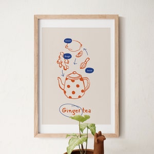 Ginger Tea Poster in the Kitchen Digital Download Wall Art - Etsy
