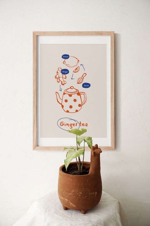 Ginger Tea Poster in the Kitchen Digital Download Wall Art - Etsy