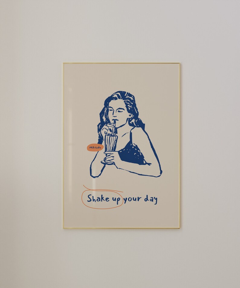 Milkshake Poster, Café Décor, Drink Print, Home Bar Décor, Bar Wall Art ...