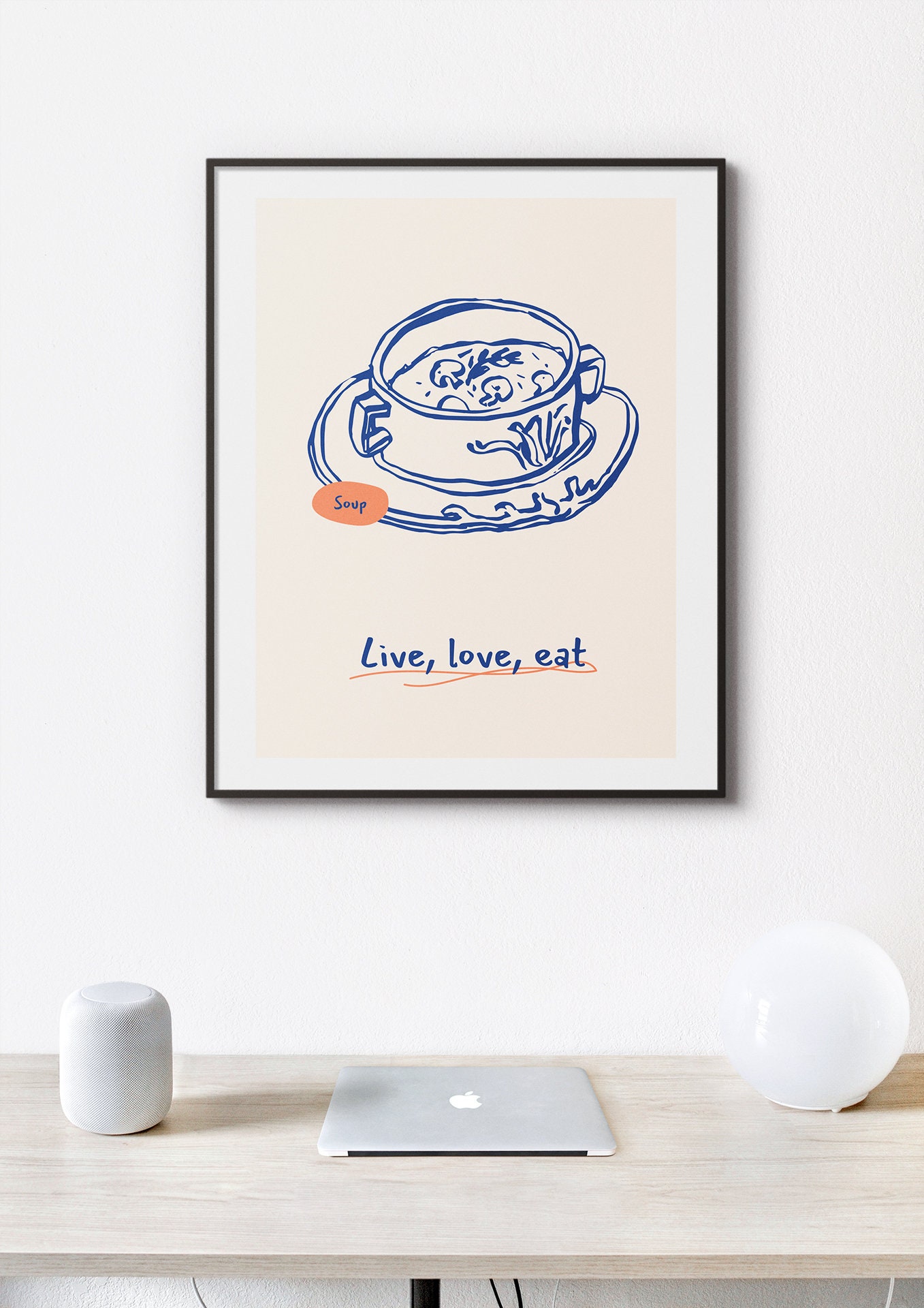 Live Love Eat, Food Art Print Printable Kitchen Decor, Wall Art, Wall ...