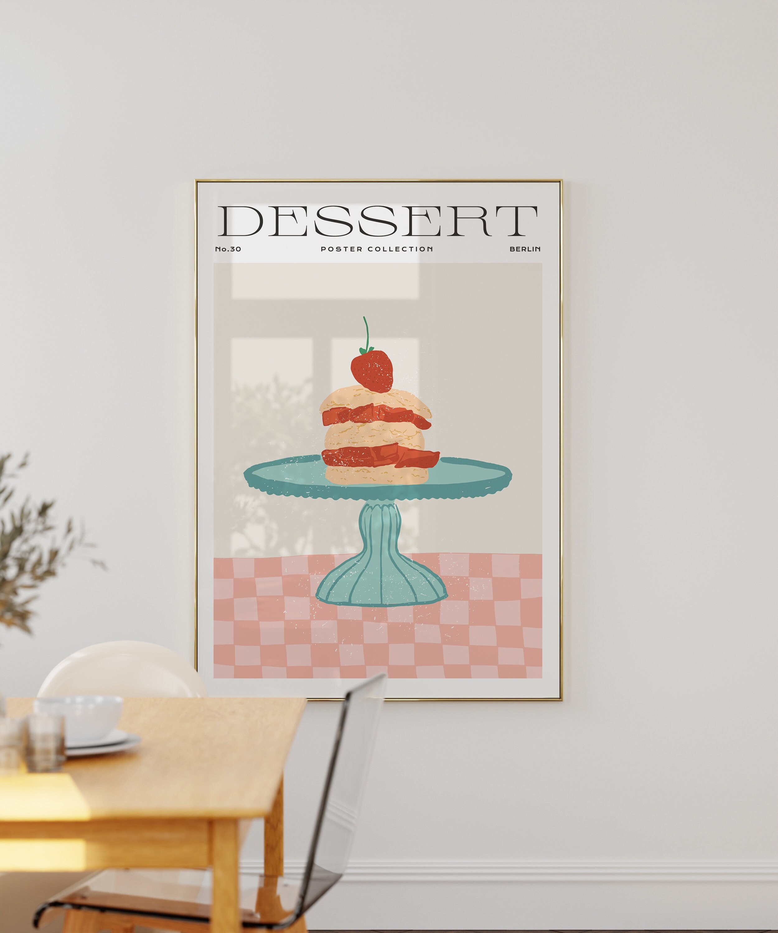 Cake Illustration, Cake Poster, Kitchen Decor Poster, Cake Print ...